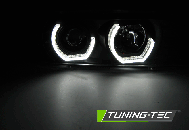 LED 3D Angel Eyes Scheinwerfer für BMW 5er E39 95-03 schwarz | LICHTER ...