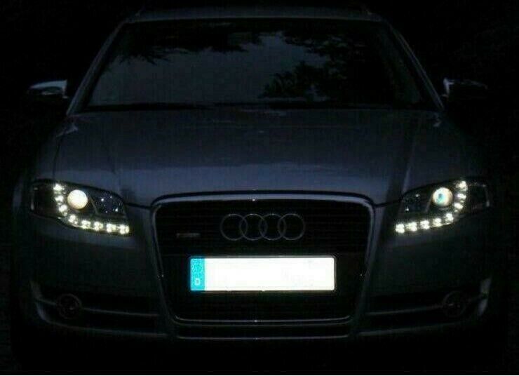 LED Tagfahrlicht Design Scheinwerfer für Audi A4 B7 05-08 schwarz | Ihr ...