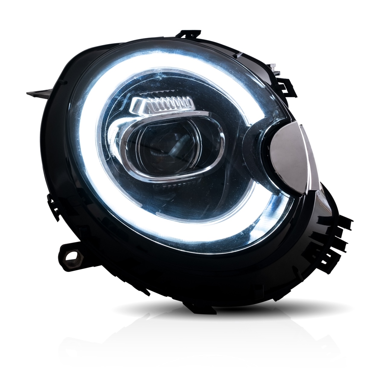 VOLL LED Tagfahrlicht Design Scheinwerfer für Mini Cooper 06-14 schwarz ...